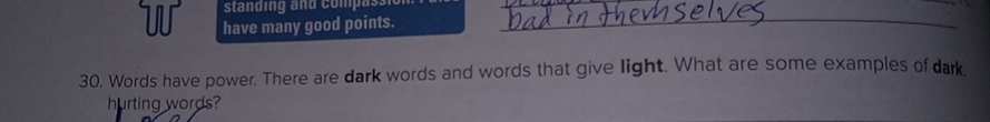 Solved Words have power. There are dark words and words that | Chegg.com
