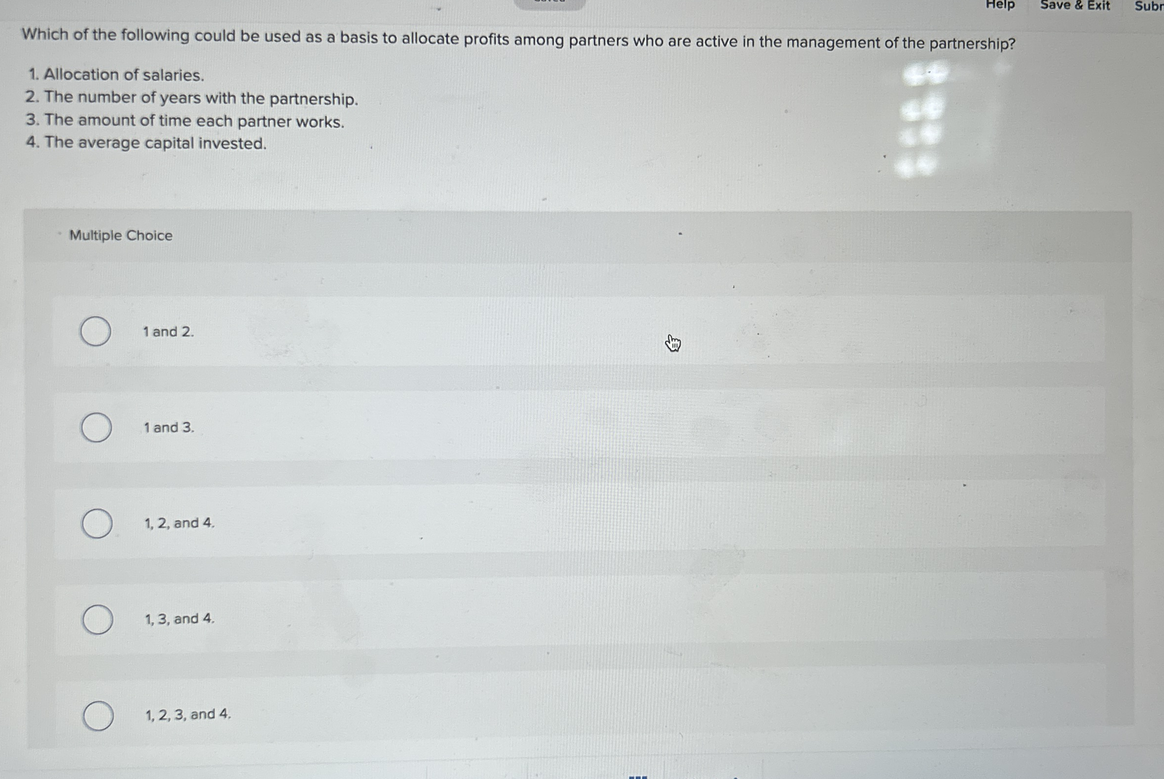 Solved HelpSave & ExitSubrWhich of the following could be | Chegg.com