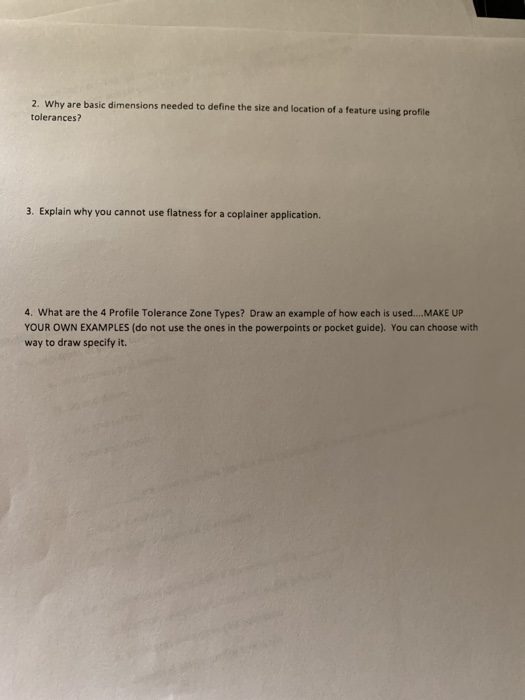 Solved 2. Why are basic dimensions needed to define the size | Chegg.com