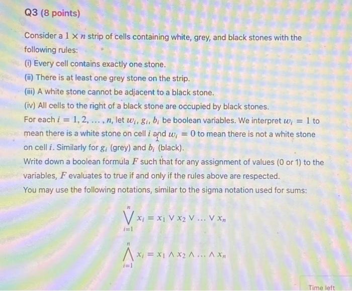 Solved Consider a 1×n strip of cells containing white, grey, | Chegg.com