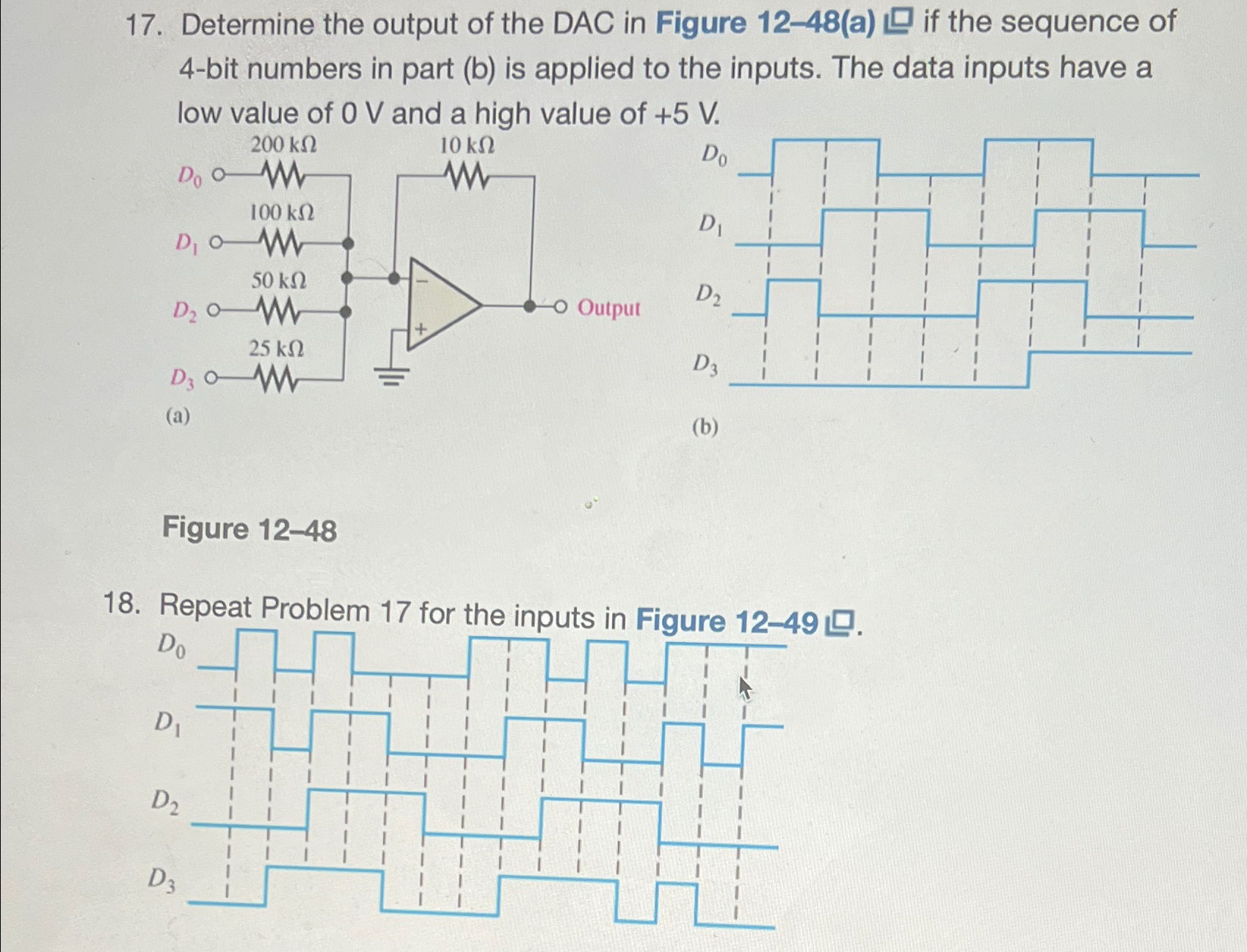Solved Determine the output of the DAC in Figure 12-48(a) | Chegg.com
