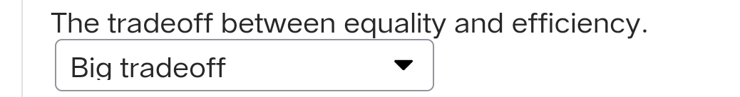 Solved The tradeoff between equality and efficiency.Big | Chegg.com
