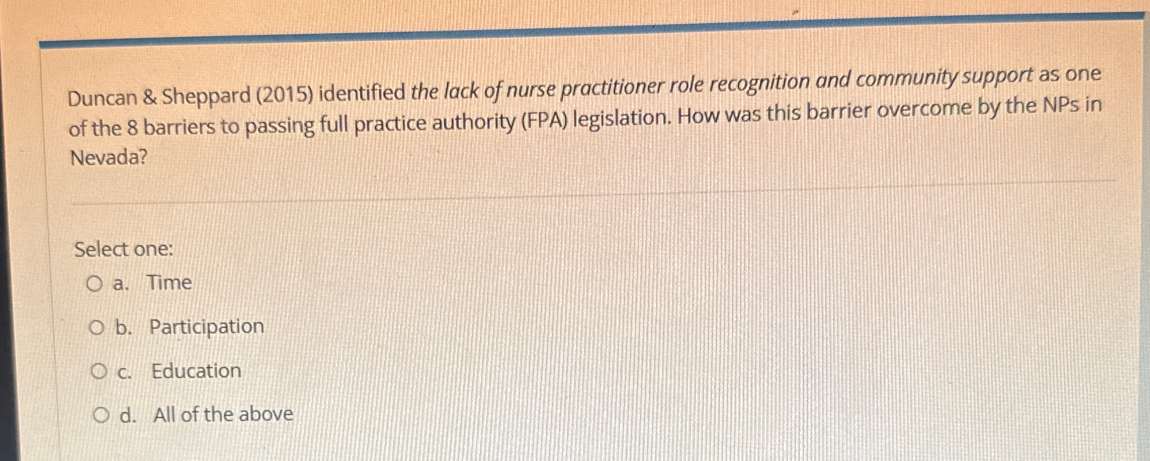 Solved Duncan & Sheppard (2015) ﻿identified the lack of | Chegg.com