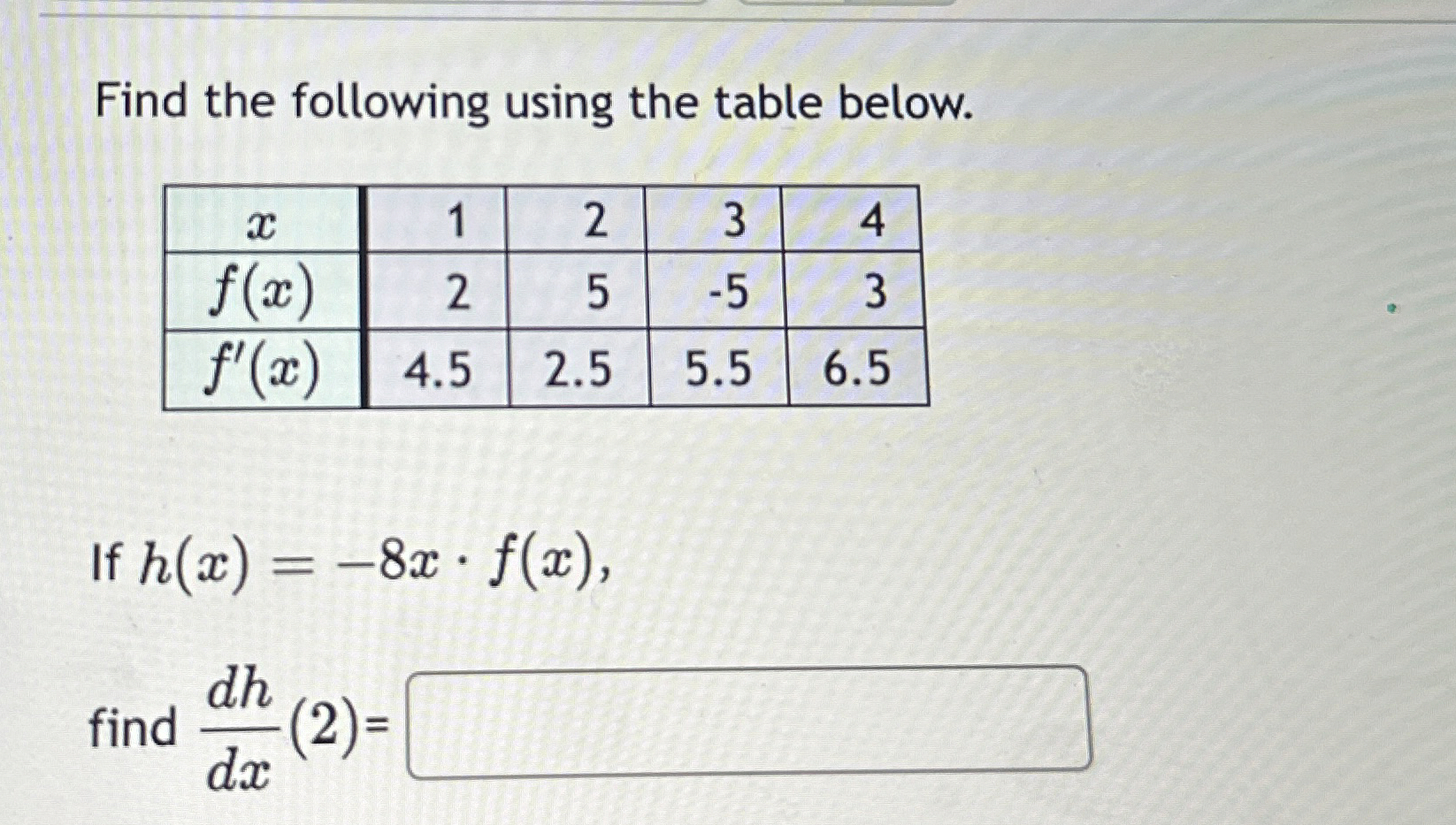 Solved Find the following using the table below.If | Chegg.com