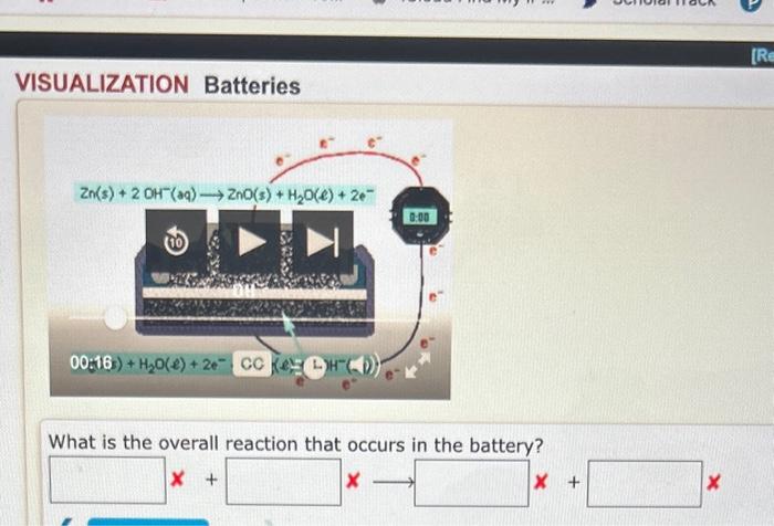 Solved VISUALIZATION Batteries What is the overall reaction | Chegg.com