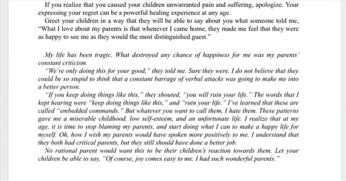 Solved write a summary about the chapter and and reflection | Chegg.com