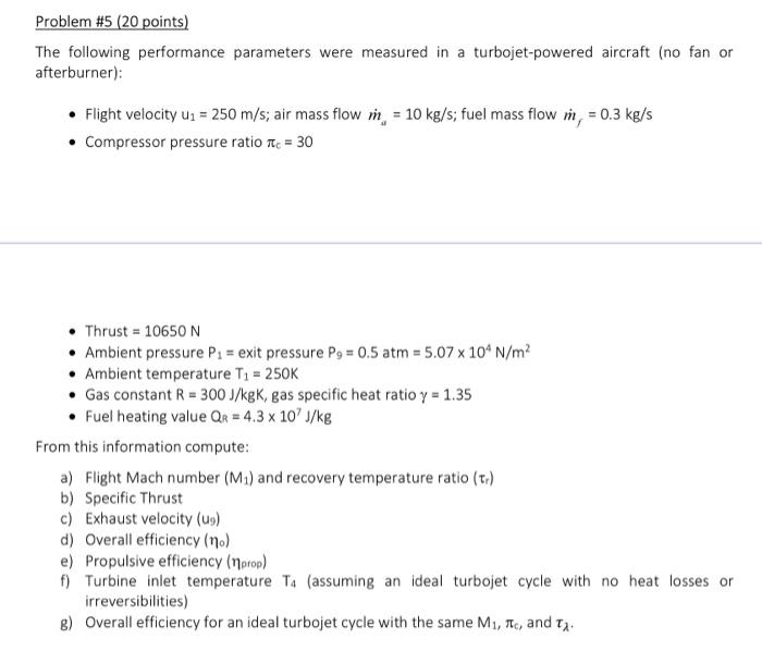 Solved Problem #5 (20 points) The following performance | Chegg.com