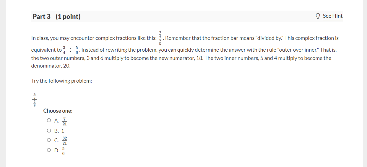 Solved Part 3 (1 ﻿point)In class, you may encounter complex | Chegg.com