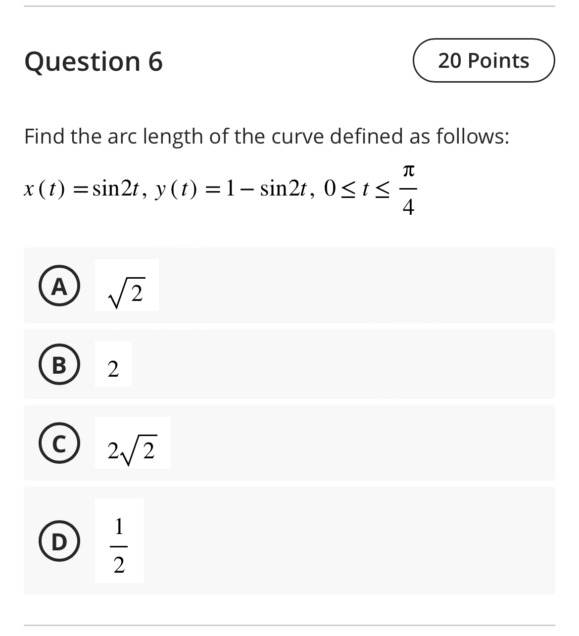 Solved Question 6Find the arc length of the curve defined as | Chegg.com