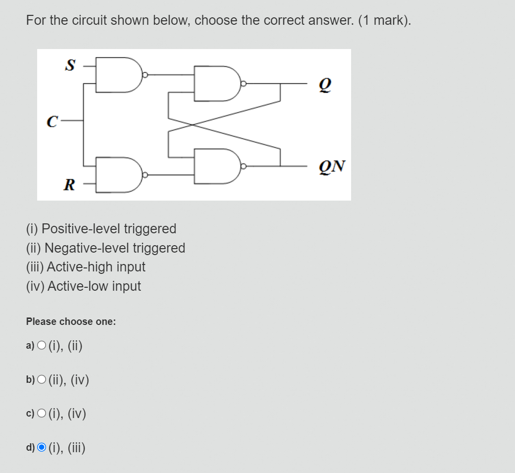 Solved For the circuit shown below, choose the correct | Chegg.com