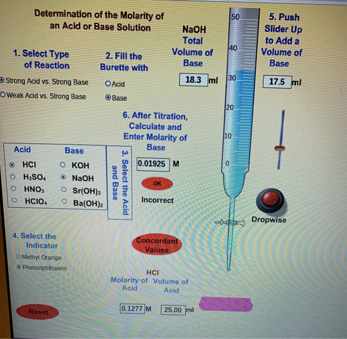 Solved Determination of the Molarity of an Acid or Base | Chegg.com