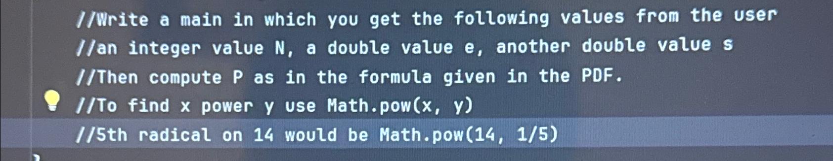 Solved //Write a main in which you get the following values | Chegg.com