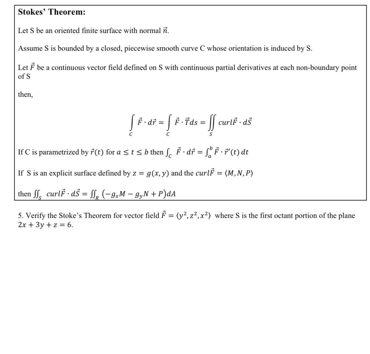 Solved Stokes' Theorem:Let S ﻿be an oriented finite surface | Chegg.com