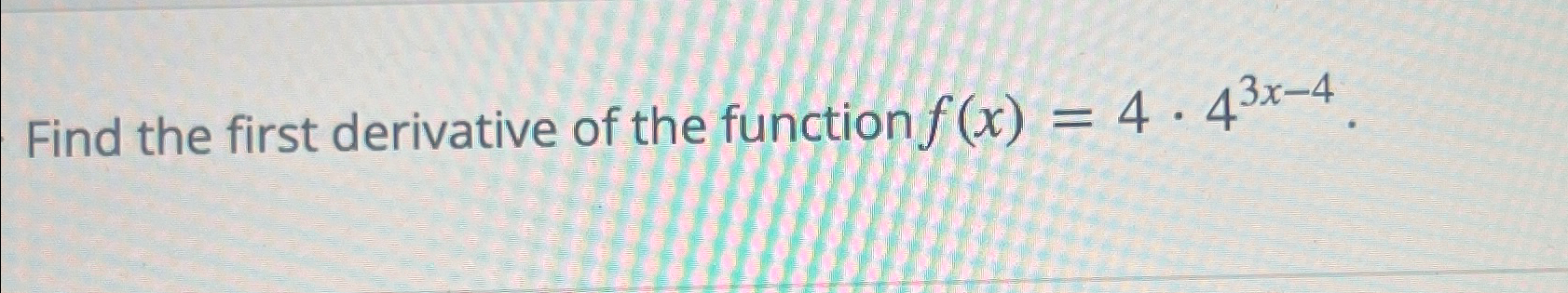 Solved Find the first derivative of the function | Chegg.com