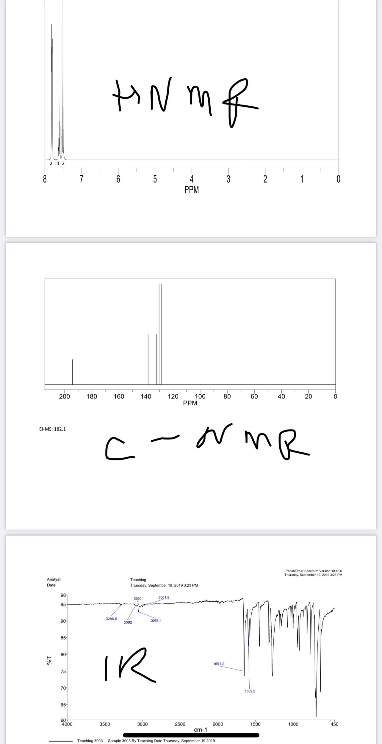Solved Based on the graphs below. Utilizing HNMR, ﻿NMR and | Chegg.com