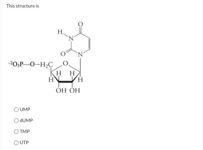 Solved This structure is UMP dUMP TMP UTP | Chegg.com