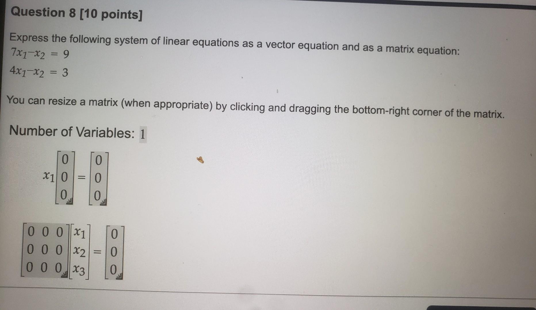Solved Express the following system of linear equations as a | Chegg.com