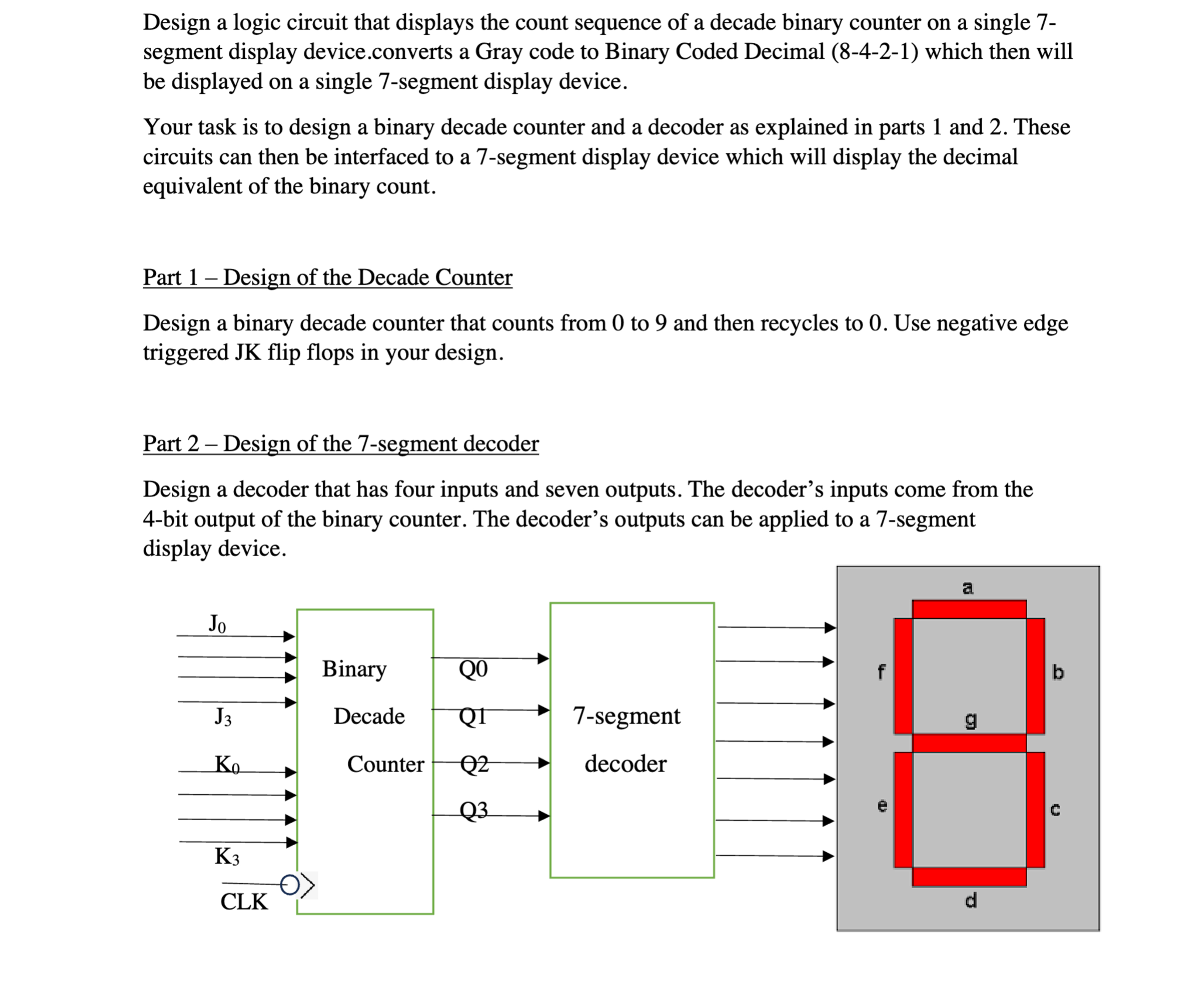Solved Design a logic circuit that displays the count | Chegg.com