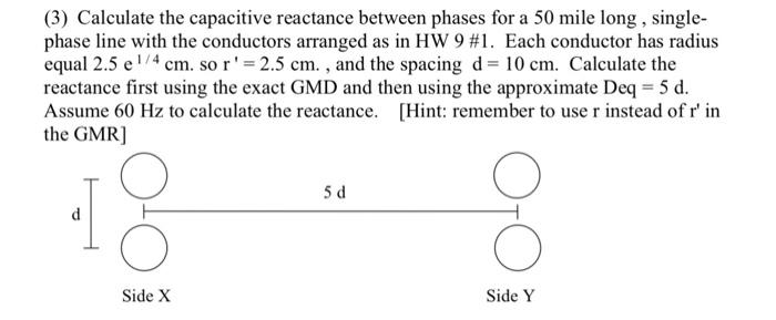 Solved (3) Calculate the capacitive reactance between phases | Chegg.com