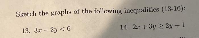Solved Sketch the graphs of the following inequalities | Chegg.com
