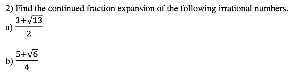 NUMBER THEORY. TYPE ANSWER Find the continued | Chegg.com