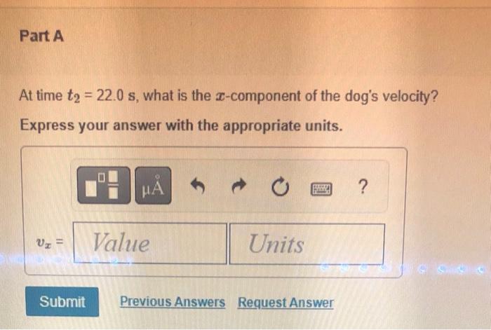 Solved A dog running in an open field has components of | Chegg.com