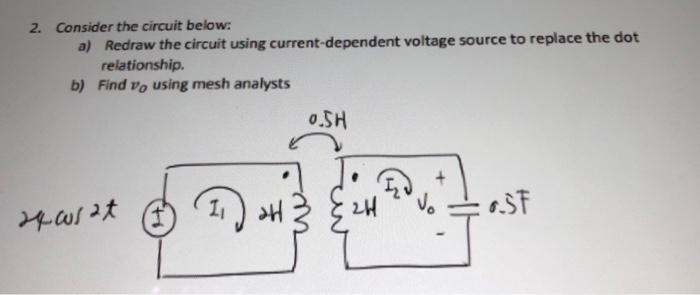 Solved 2. Consider the circuit below: a) Redraw the circuit | Chegg.com