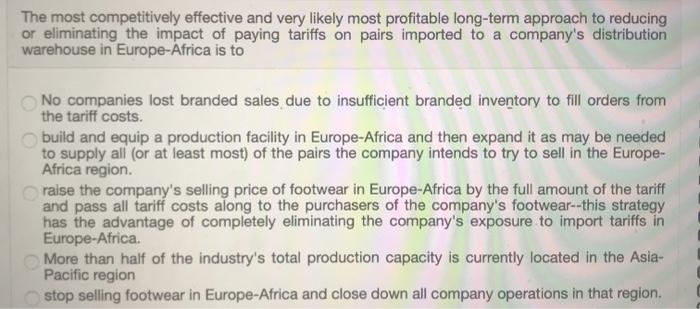 Solved The most competitively effective and very likely most | Chegg.com