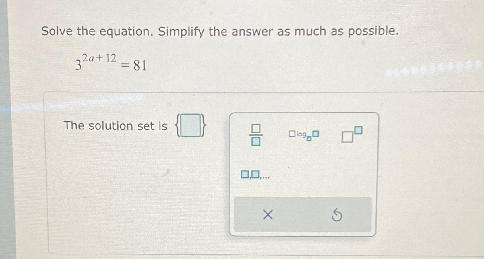Solved Solve the equation. Simplify the answer as much as | Chegg.com