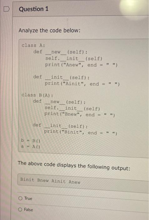 Solved Analyze the code below: The above code displays the | Chegg.com