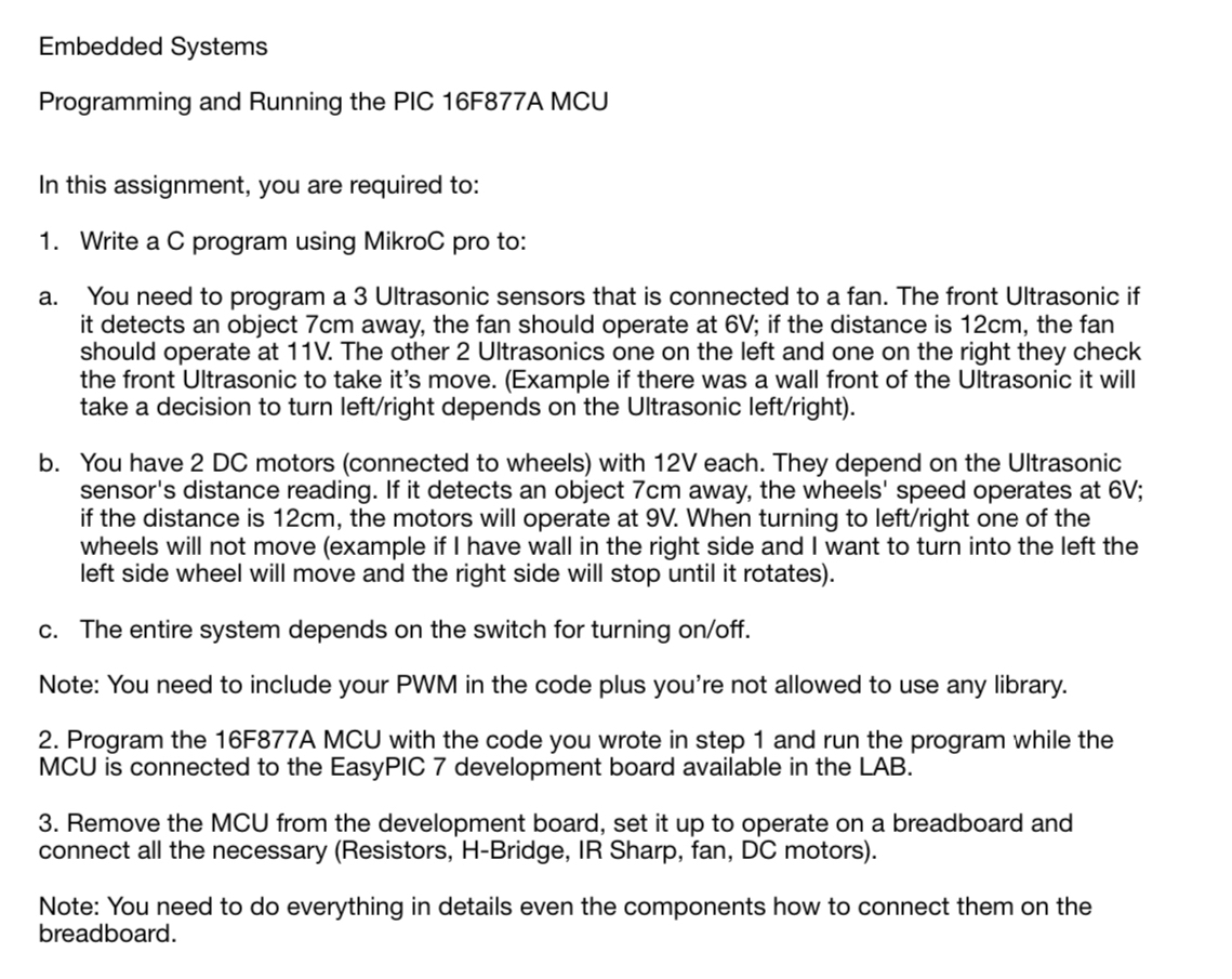 Solved Embedded SystemsProgramming and Running the PIC | Chegg.com