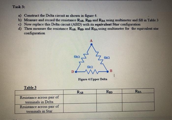 Solved Task 3: a) Construct the Delta circuit as shown in | Chegg.com