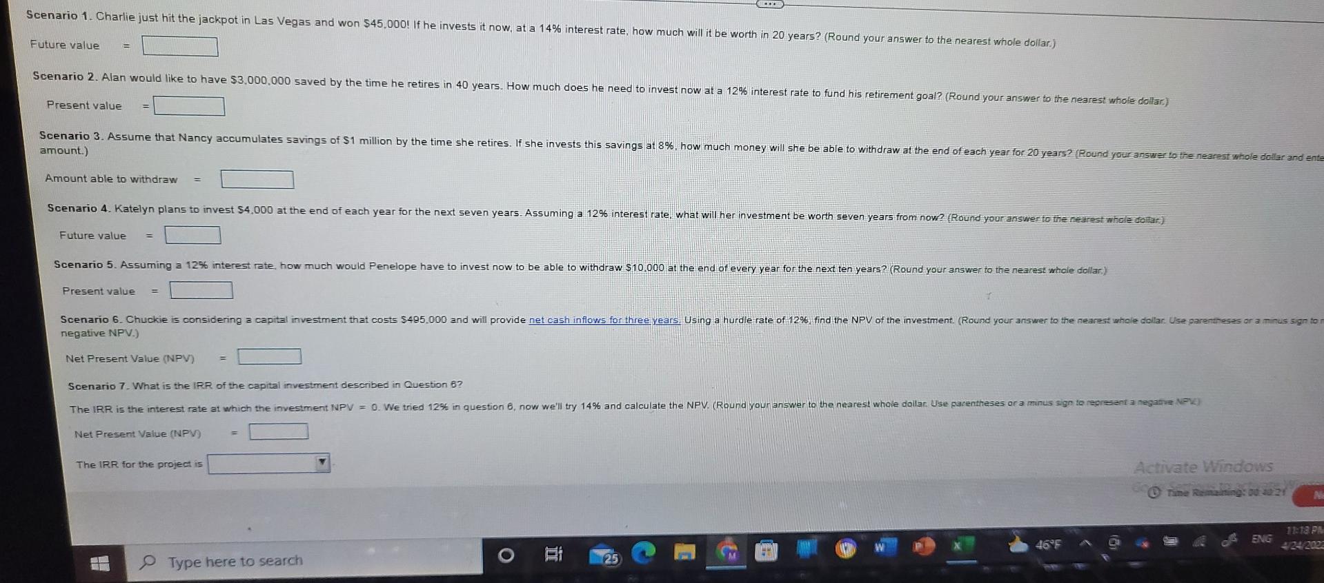 Solved More info [ 1. Charlie just hit the jackpot in Las | Chegg.com
