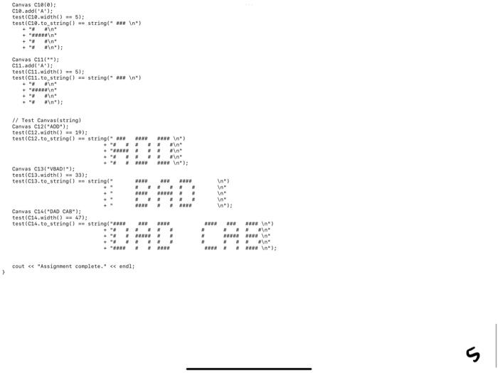 Solved Make a canvas.cpp file that defines functions from | Chegg.com