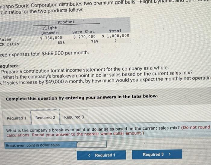 Solved Exercise 6-12 (Algo) Multiproduct Break-Even Analysis | Chegg.com