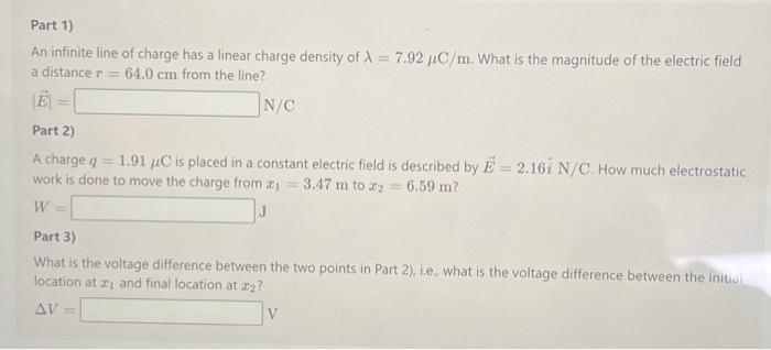 Solved An infinite line of charge has a linear charge | Chegg.com