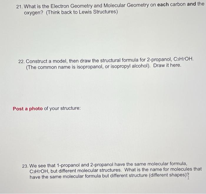 Solved 20. Construct a model, then draw the structural | Chegg.com