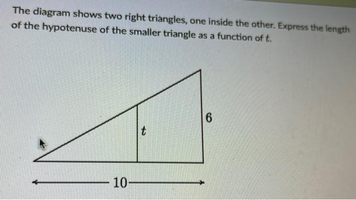 Solved The diagram shows two right triangles, one inside the | Chegg.com