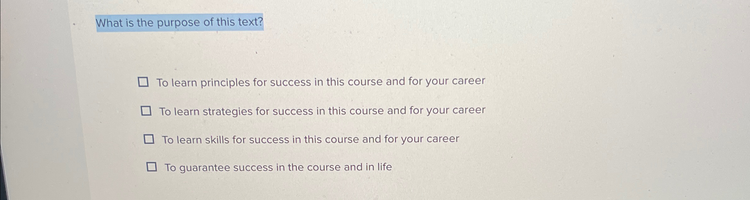 Solved What is the purpose of this text?To learn principles | Chegg.com