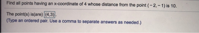 Solved Find all points having an x-coordinate of 4 whose | Chegg.com