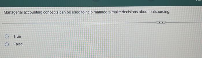 Solved Managerial accounting concepts can be used to help | Chegg.com
