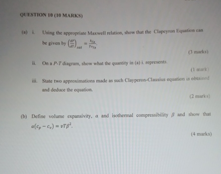Solved QUESTION 10 ( 10 ﻿MARKS)(a) ﻿i. ﻿Using the | Chegg.com