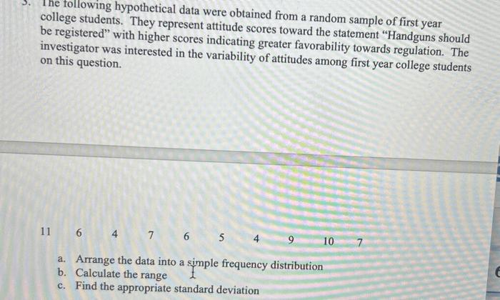Solved 3. The following hypothetical data were obtained from | Chegg.com