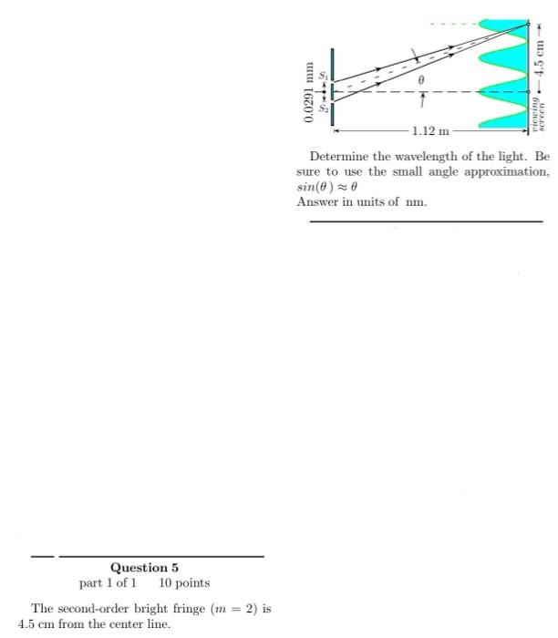 Solved Determine the wavelength of the light. Be sure to use | Chegg.com