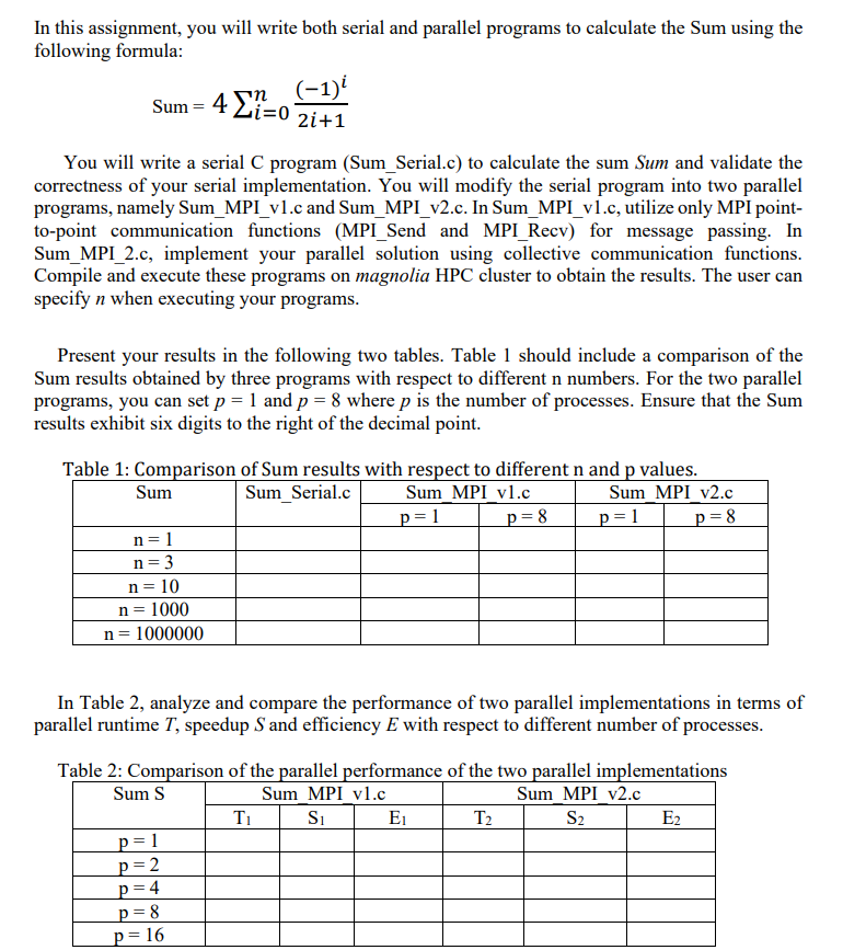 Solved In this assignment, you will write both serial and | Chegg.com