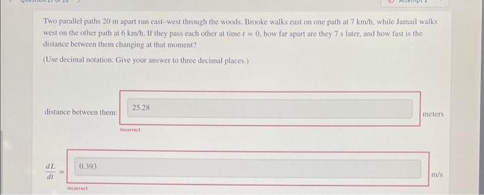 Solved Two parallel paths 20 m apart run east-west through | Chegg.com
