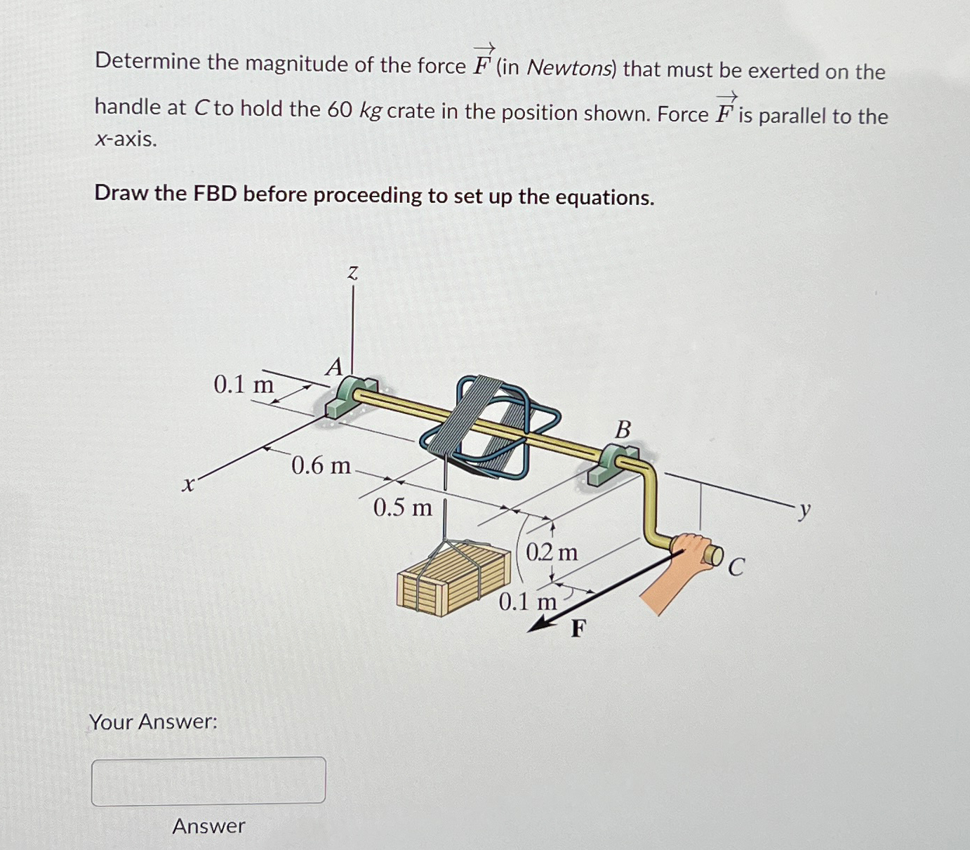 Solved Determine the magnitude of the force vec(F) (in | Chegg.com
