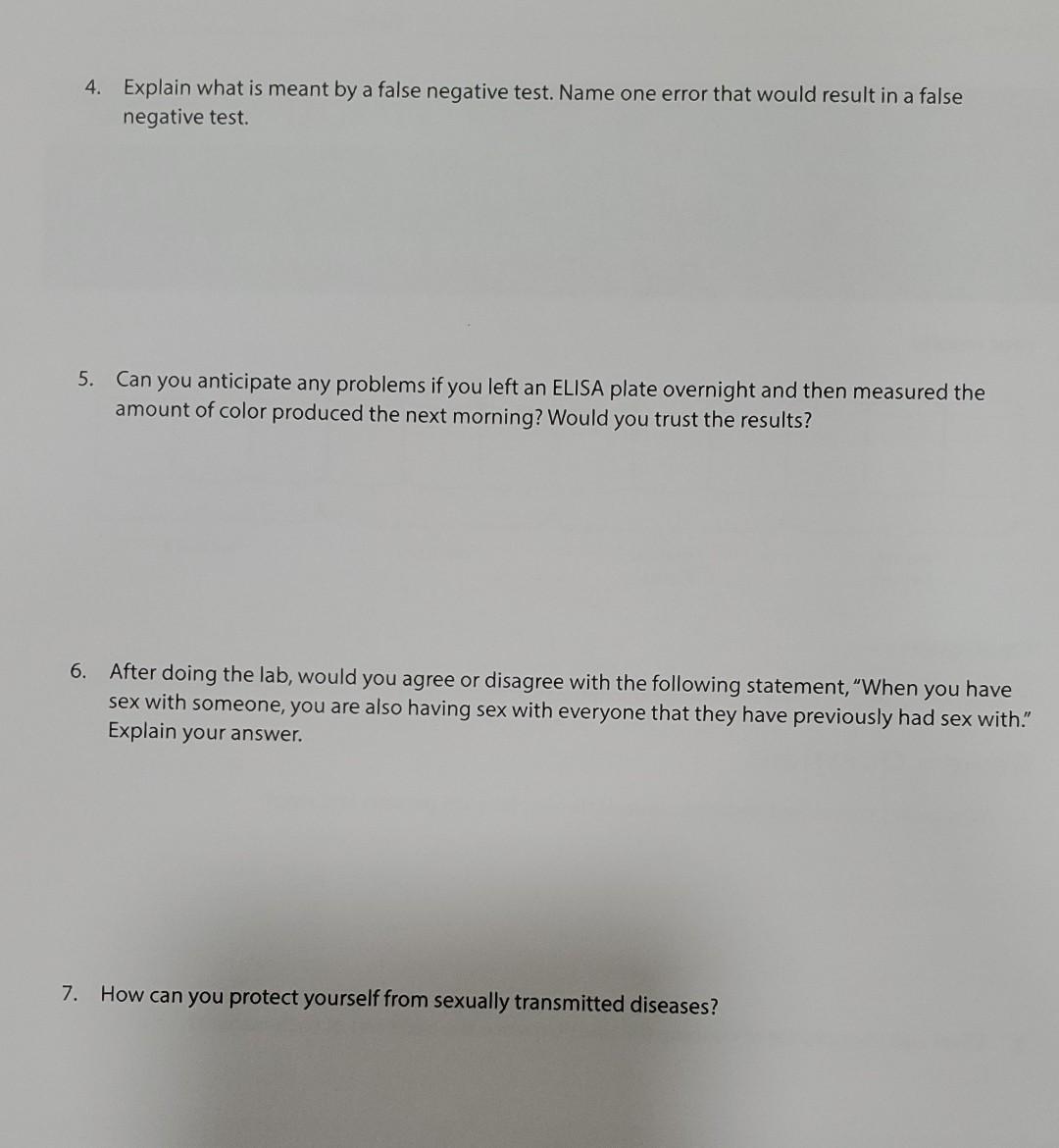 Solved 4. Explain what is meant by a false negative test. | Chegg.com