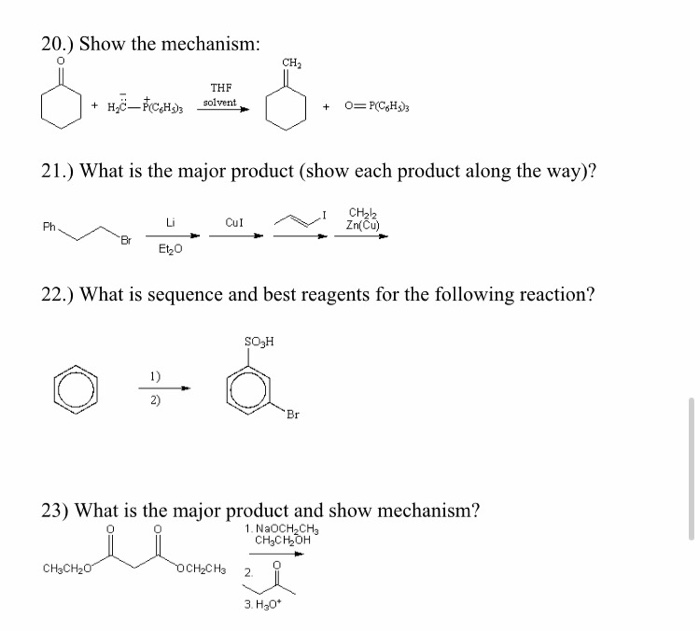 Solved 20.) Show the mechanism: CH nito2. . THF + HC-PCH), | Chegg.com