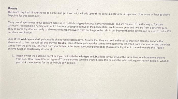 Solved Assignment 19 - Transcription and Translation This is | Chegg.com